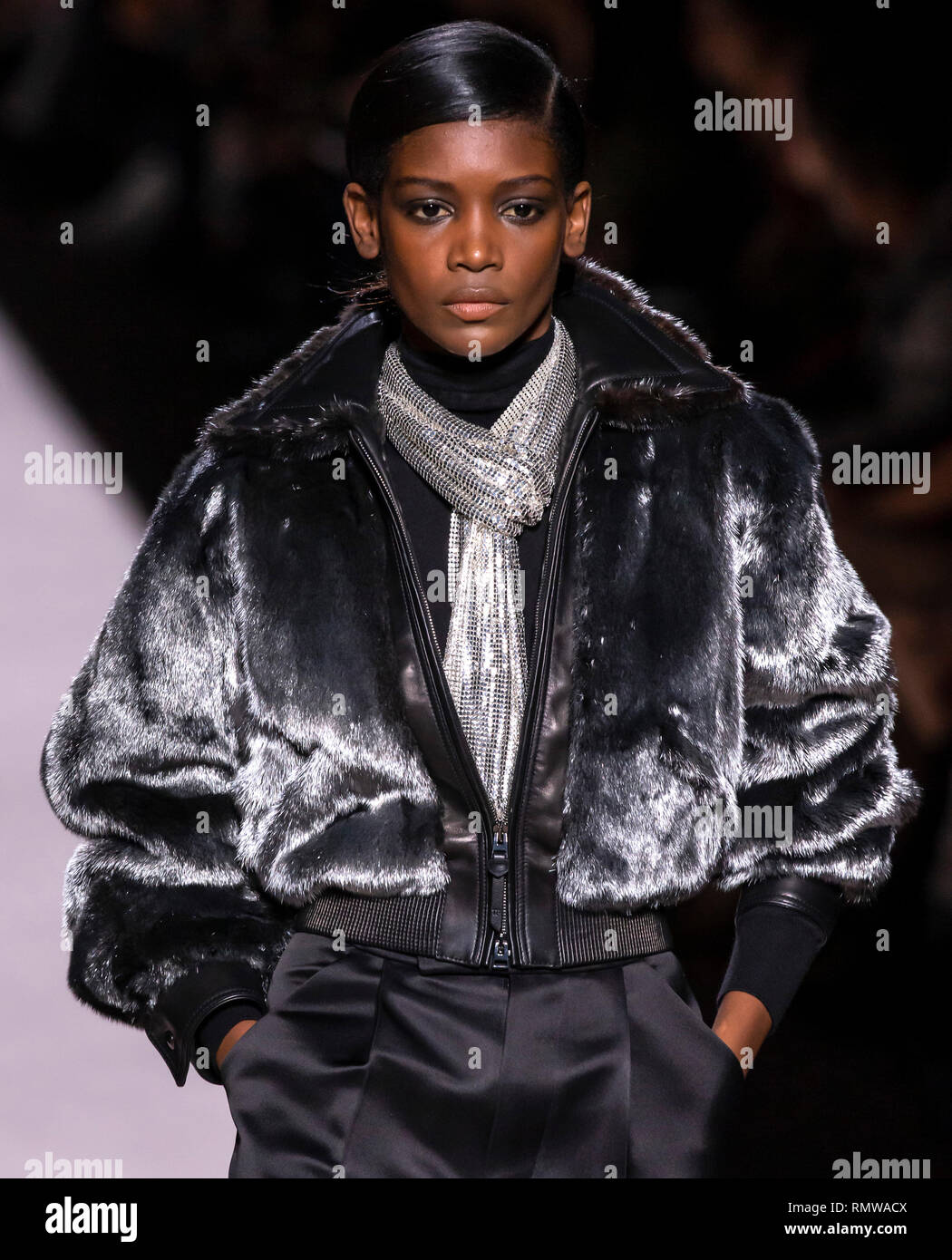 New York, New York - February 06, 2019: Elibeidy Dani walks the runway ...