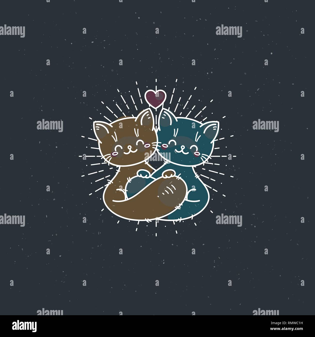Twin cats Stock Vector Images - Alamy