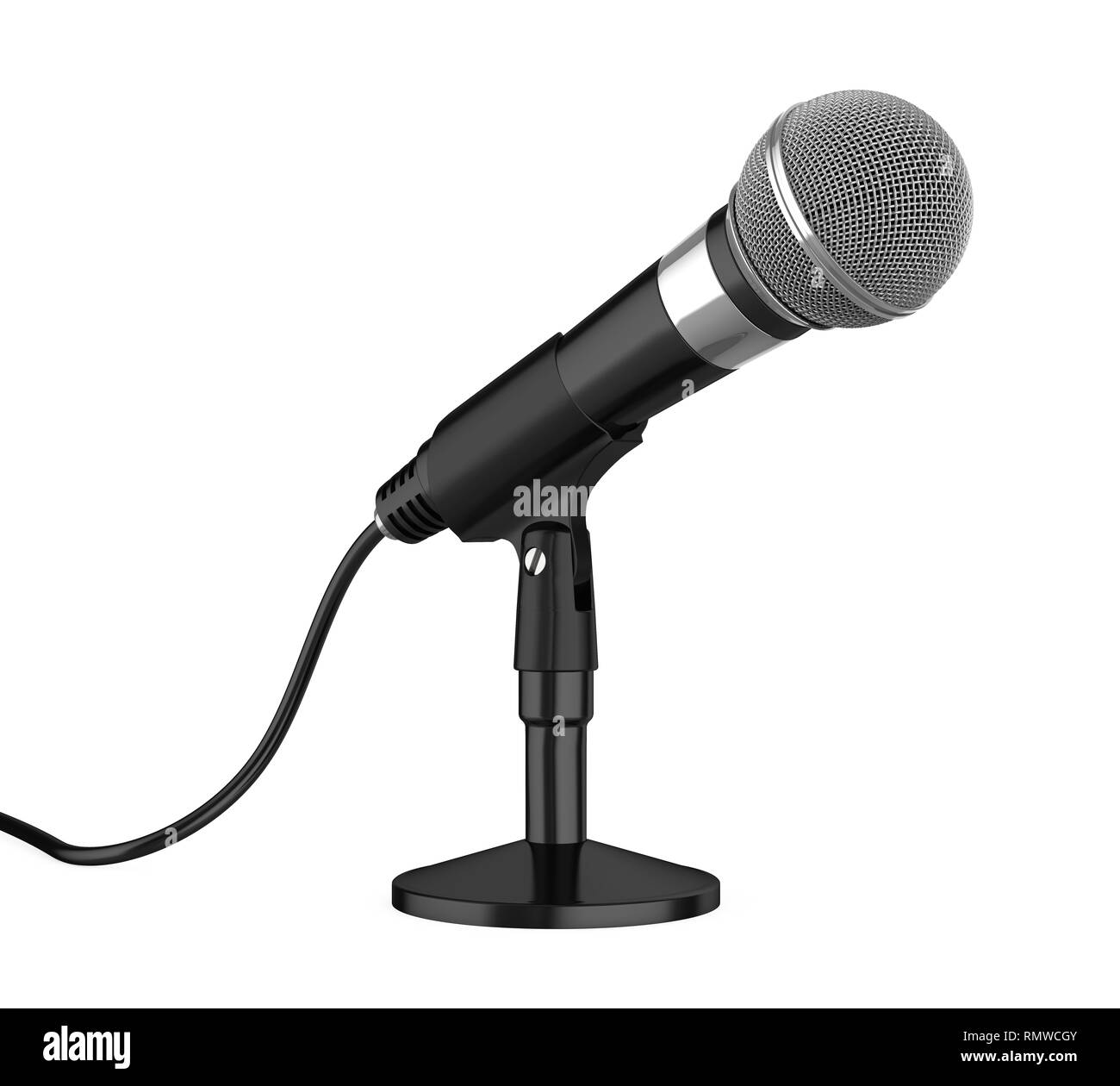 Microphone with Stand Isolated Stock Photo - Alamy