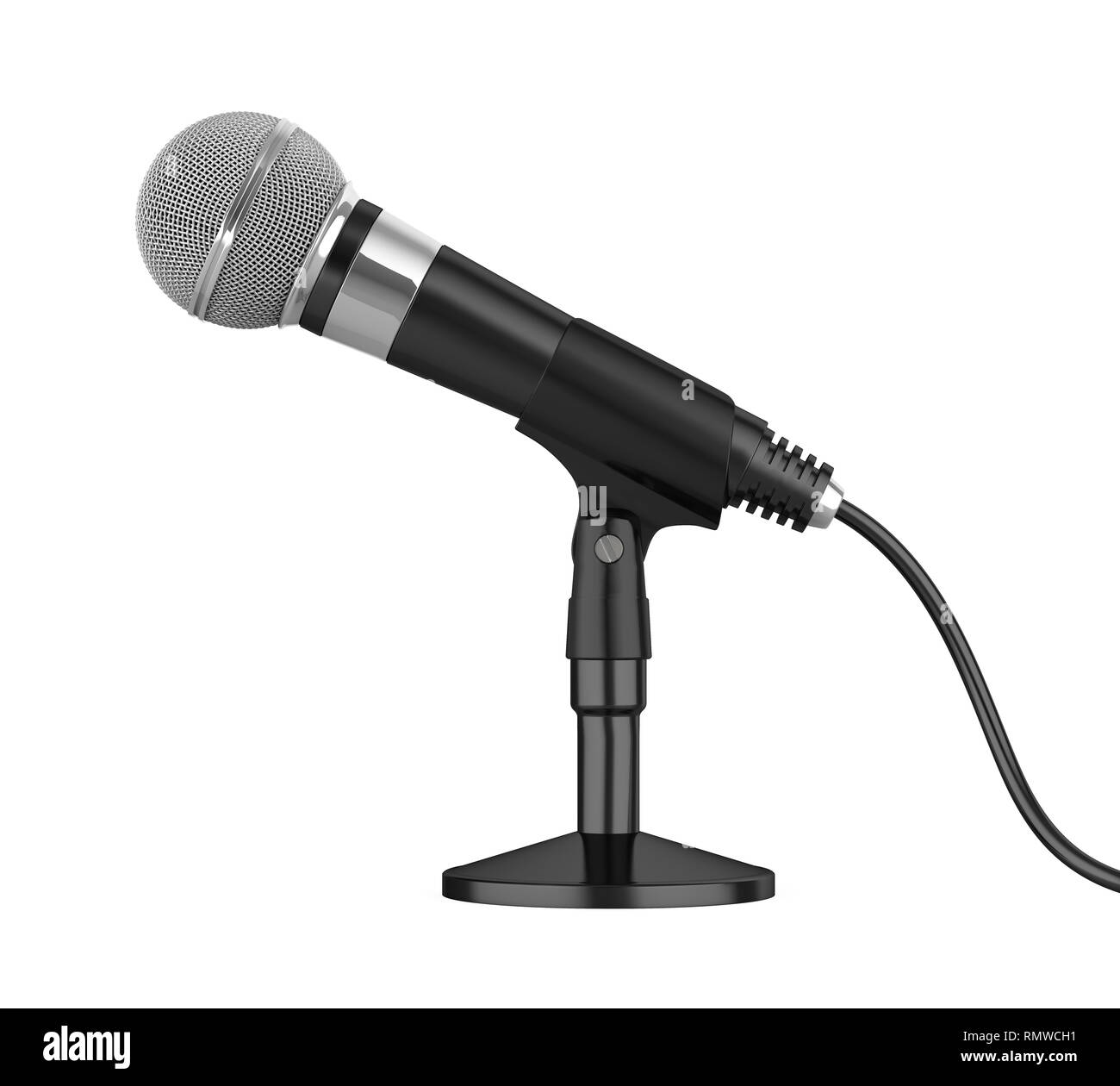 Microphone with Stand Isolated Stock Photo - Alamy