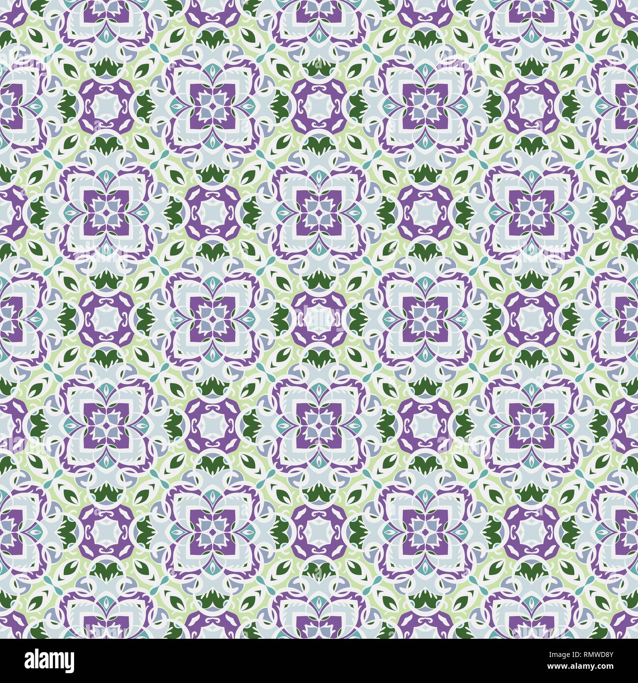 Seamless floral pattern in lilac and blue colors. Decorative and design ...