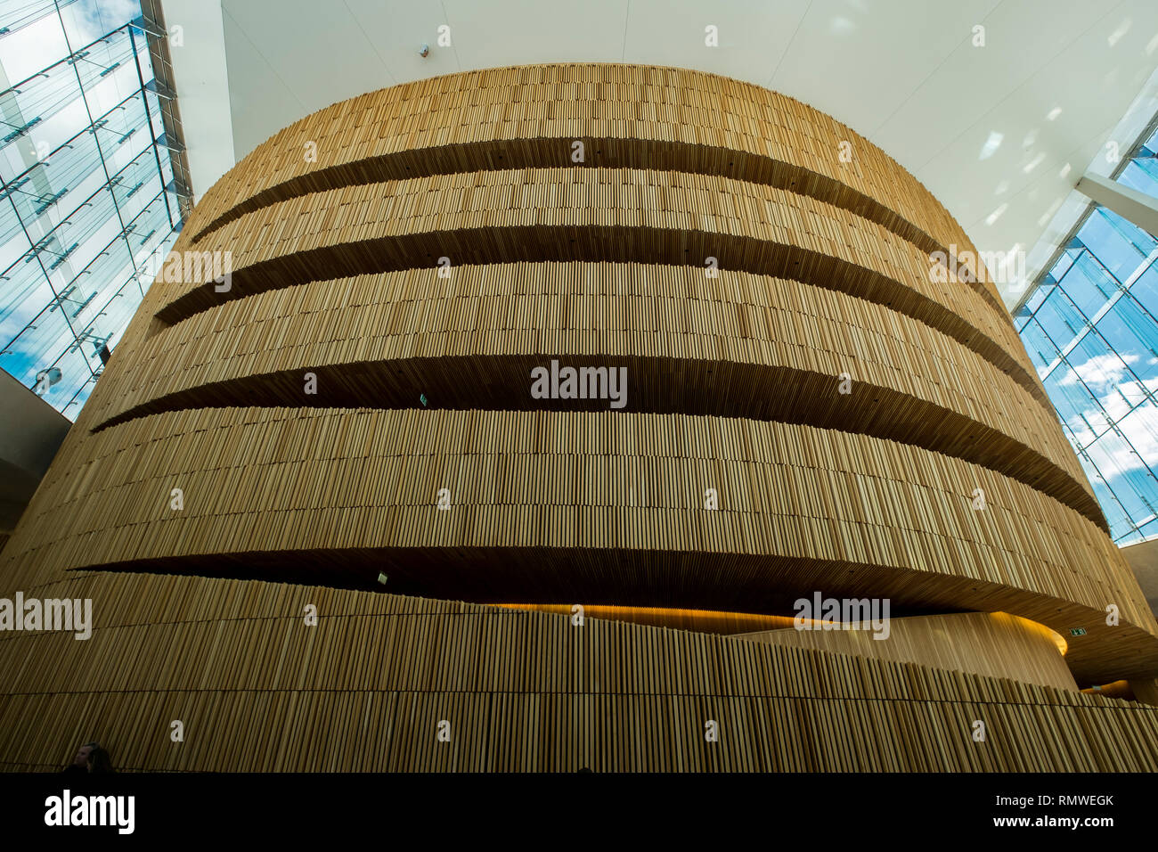 The wooden core inside Oslo's new Opera House in Norway Stock Photo - Alamy
