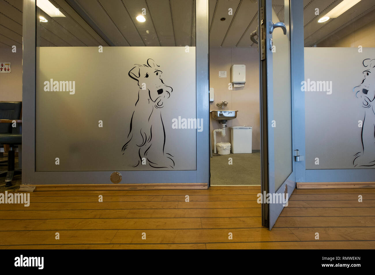 The animal, pet relief area aboard the ferry that runs between Moss and ...