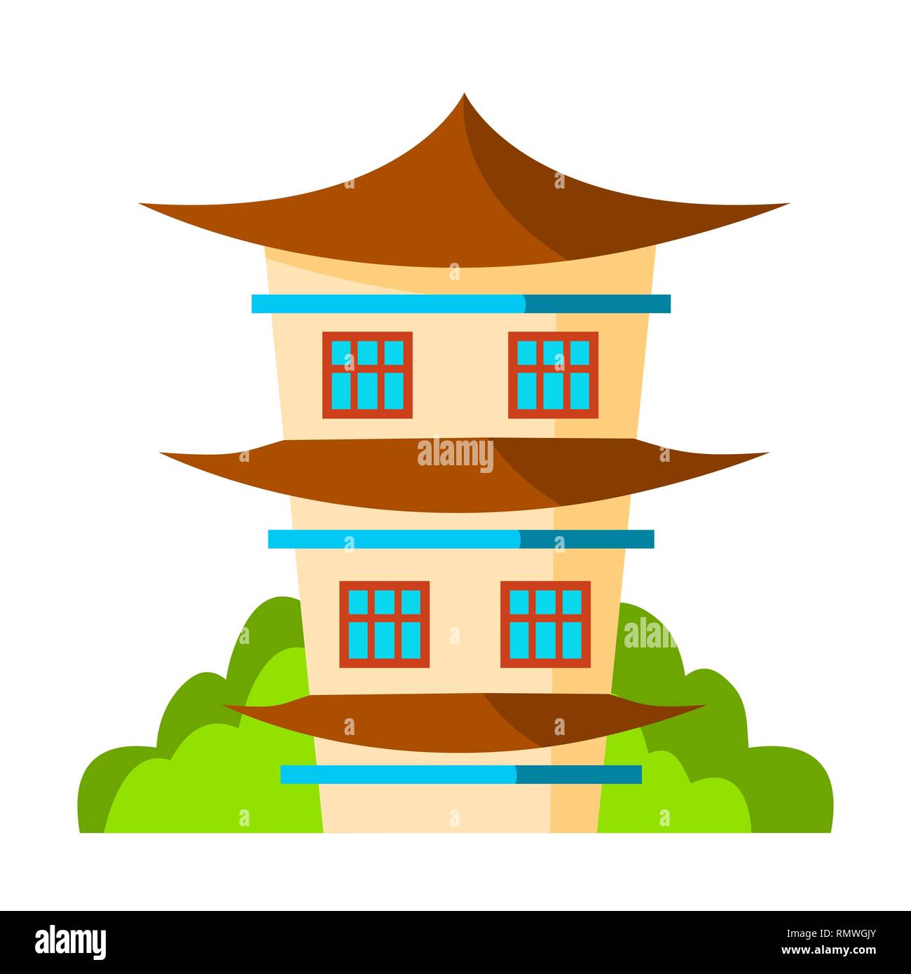 House Japanese, Korea, Chinese Vector. Classic Traditional Building ...