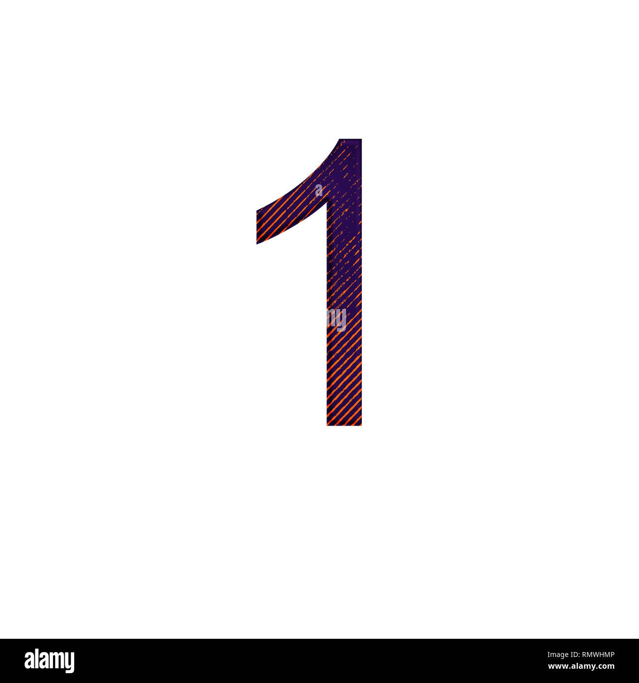 Number 1 illustration on isolated white background. Halftone duotone ...