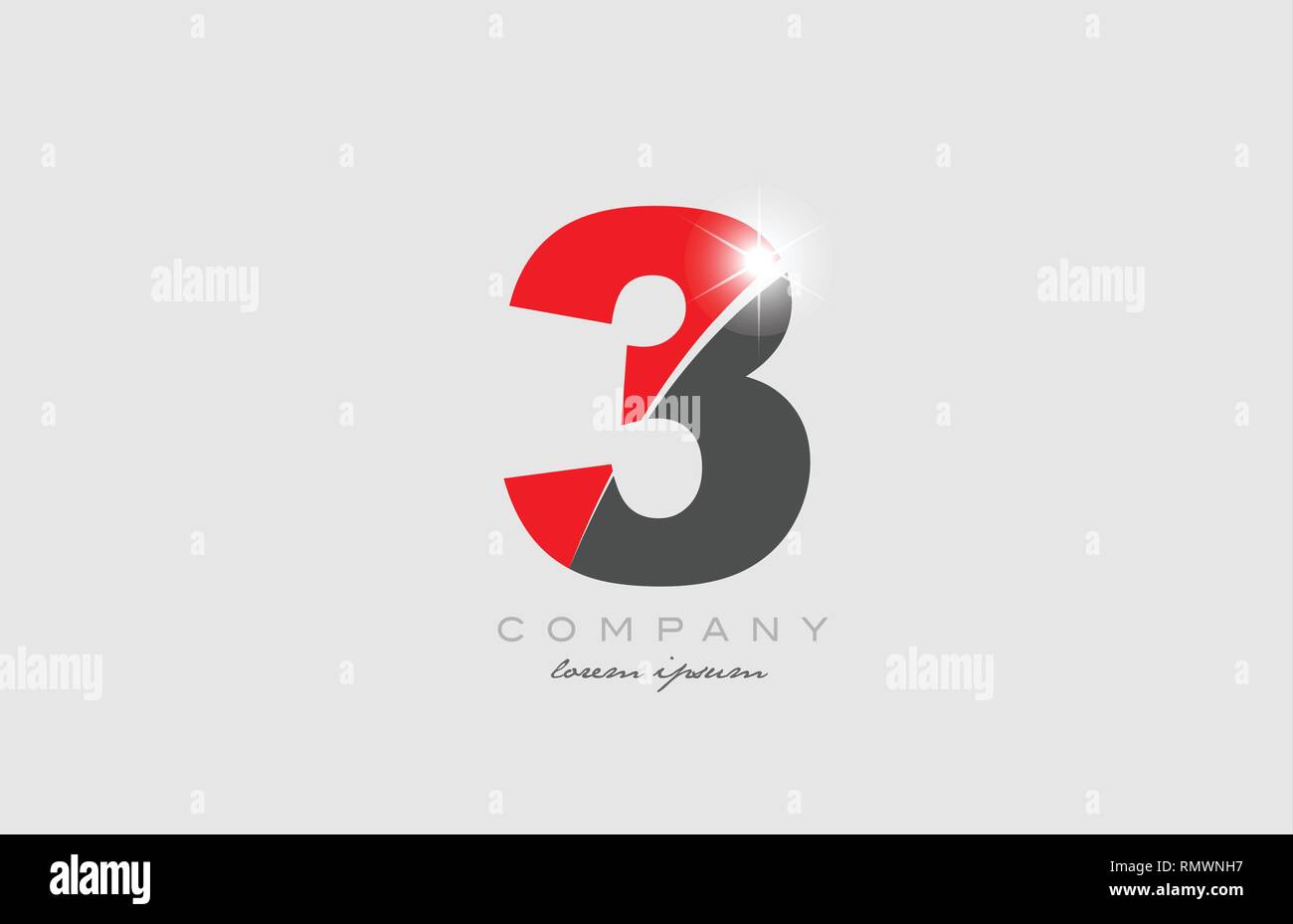 Red number 3 Stock Vector Images - Alamy