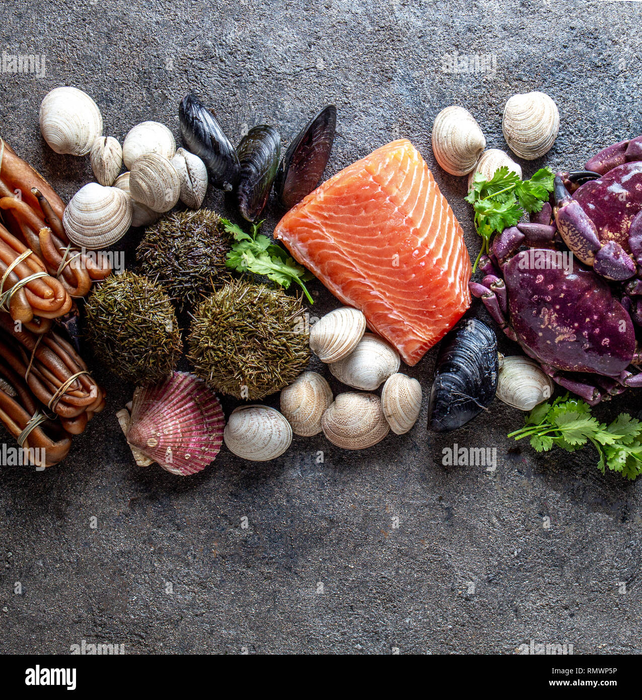 PACIFIC SEAFOOD. Fresh salmon, crabs ostions clams mussels, seaweed ...