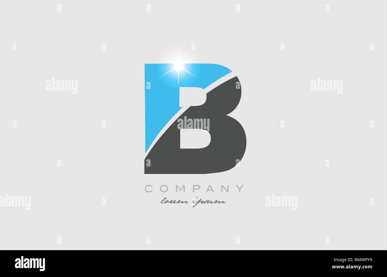 letter b in grey blue color alphabet logo icon design suitable for a ...