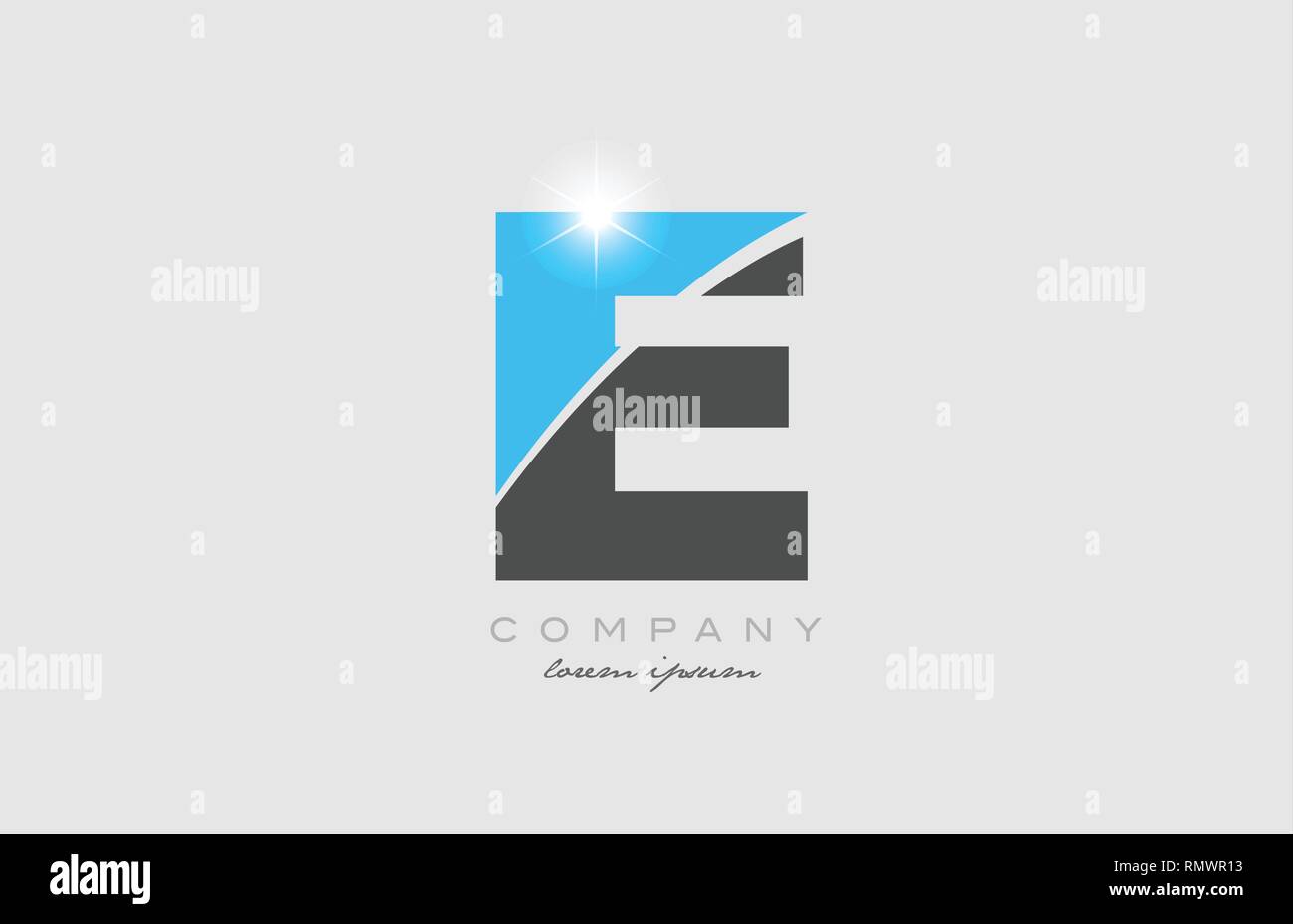 letter e in grey blue color alphabet logo icon design suitable for a ...