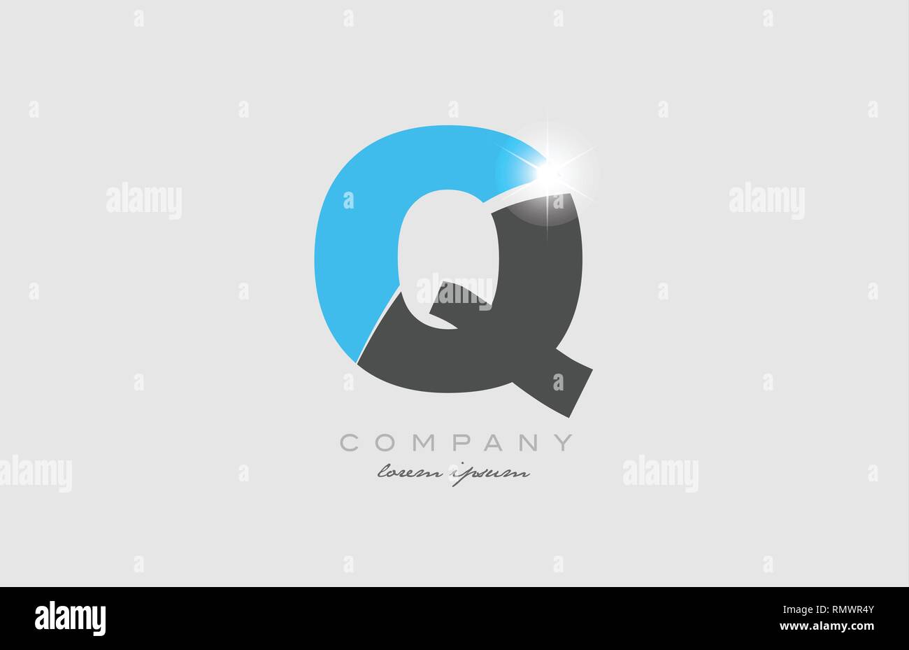 letter q in grey blue color alphabet logo icon design suitable for a ...