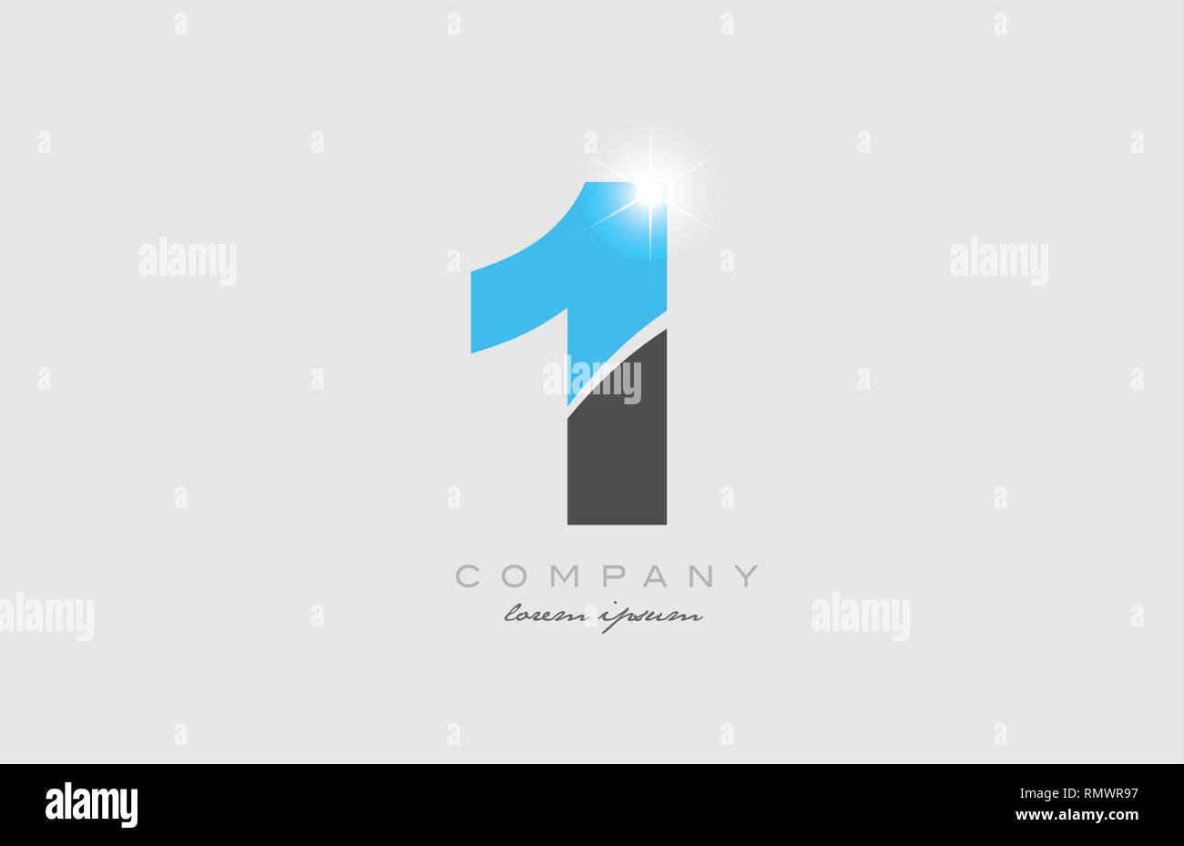 number 1 in grey blue color logo icon design suitable for a company or ...