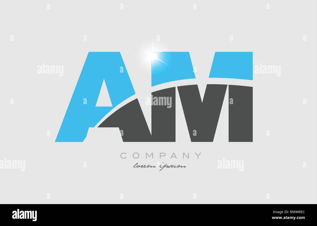 combination letter am a m in grey blue color alphabet logo icon design ...