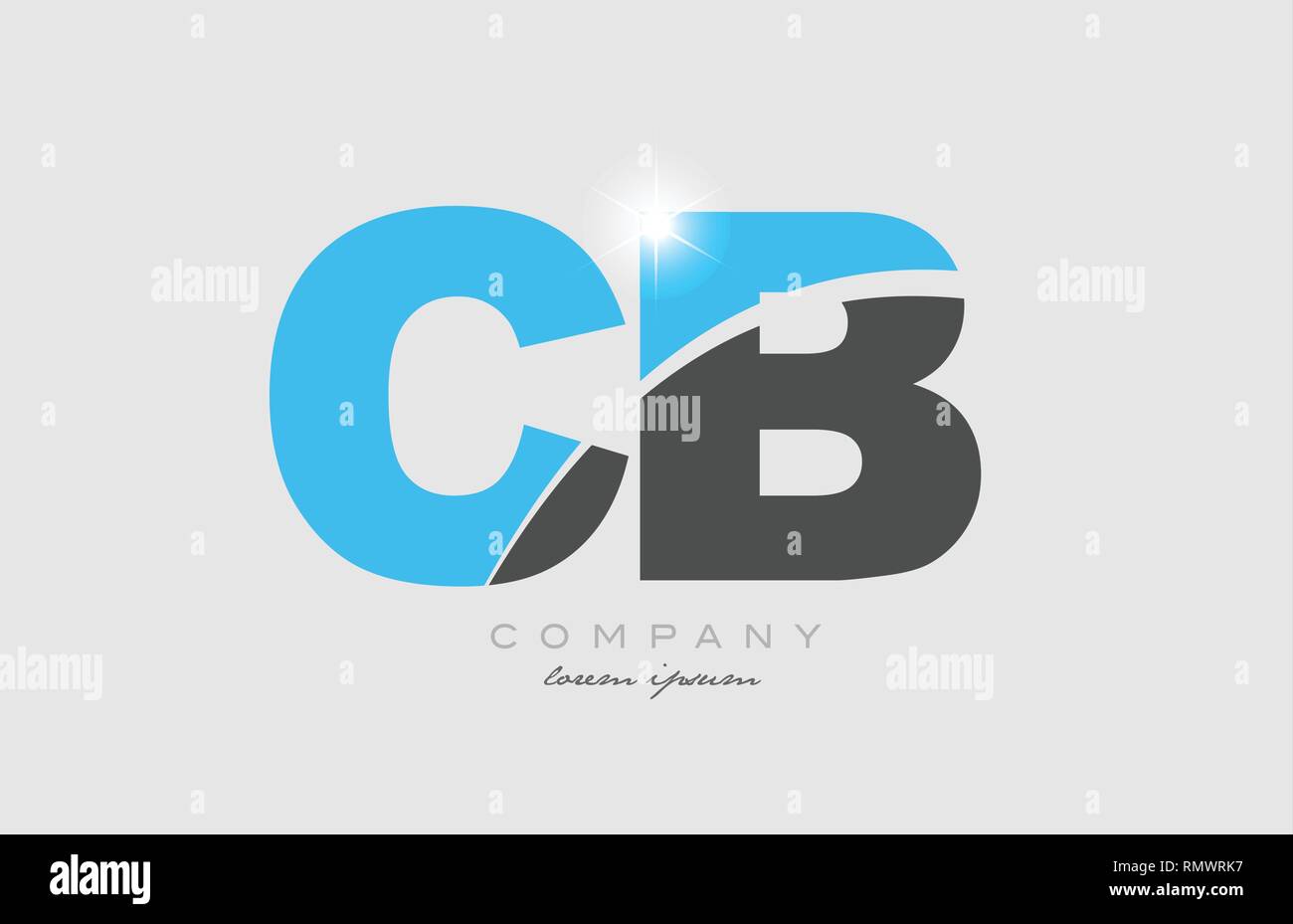 combination letter cb c b in grey blue color alphabet logo icon design ...