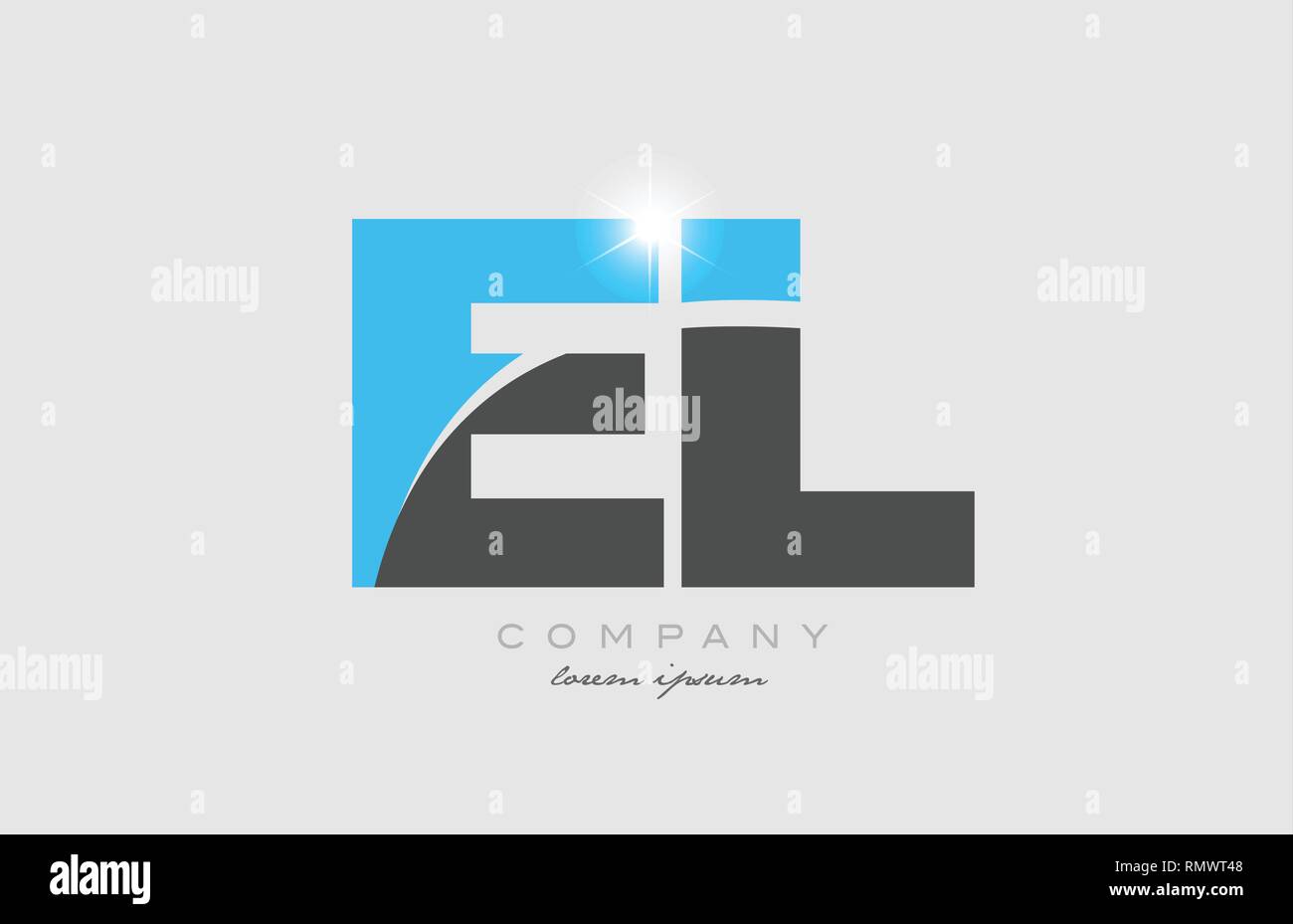 combination letter el e l in grey blue color alphabet logo icon design ... combination letter el e l in grey blue color alphabet logo icon design ...
