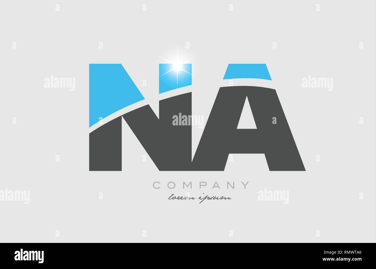 combination letter na n a in grey blue color alphabet logo icon design ...
