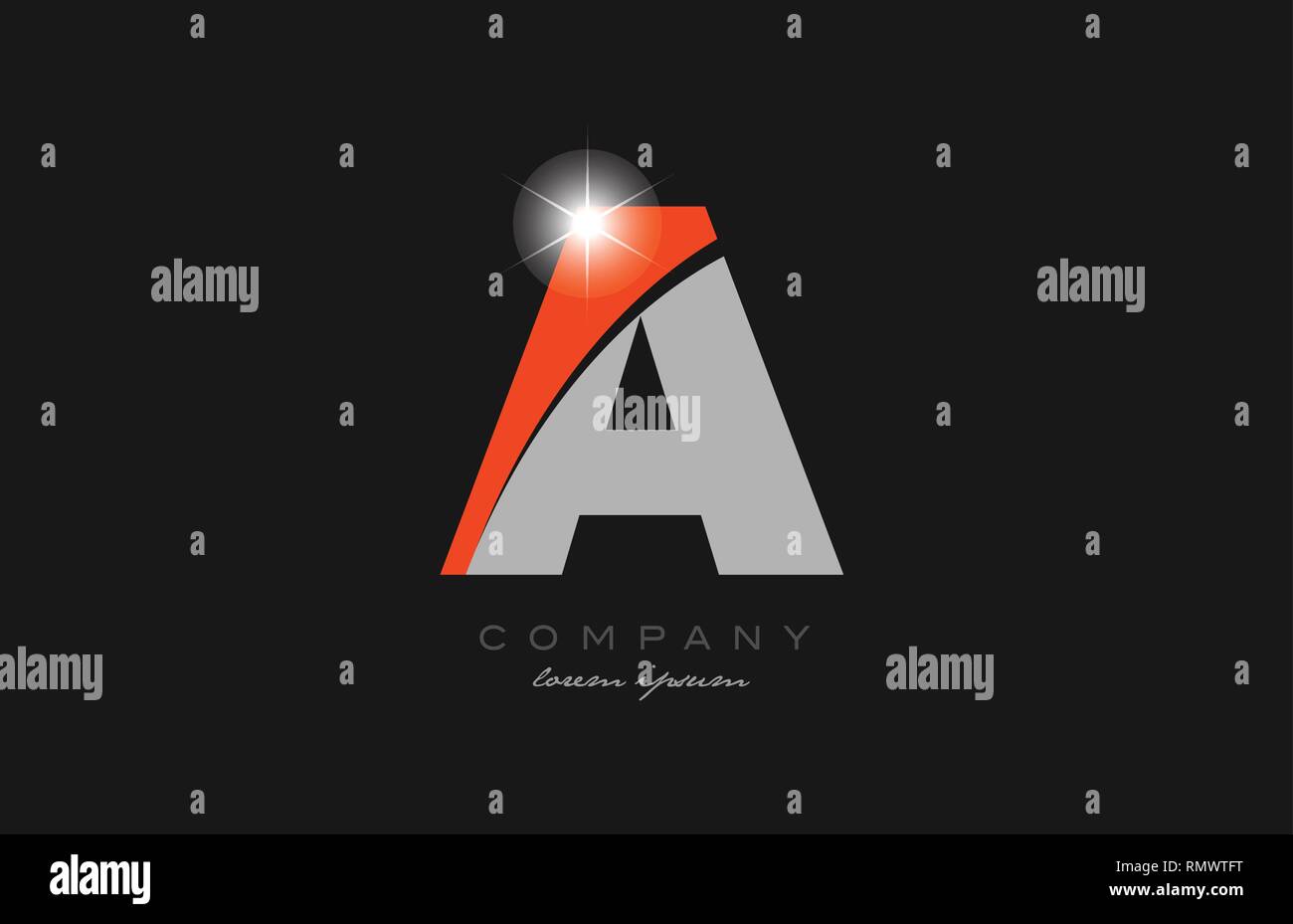 letter a in grey orange color alphabet logo icon design suitable for a ...