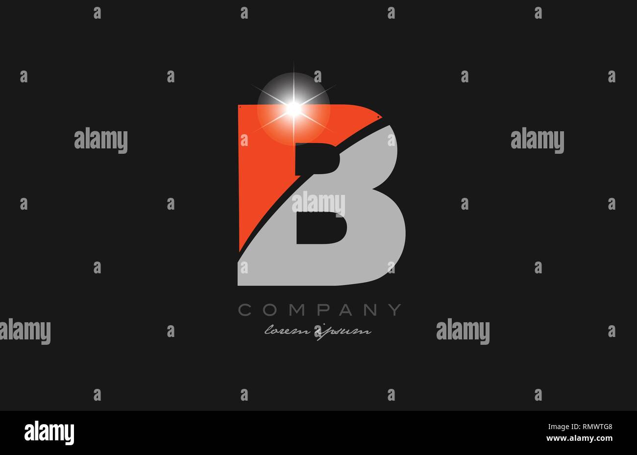 letter b in grey orange color alphabet logo icon design suitable for a ...