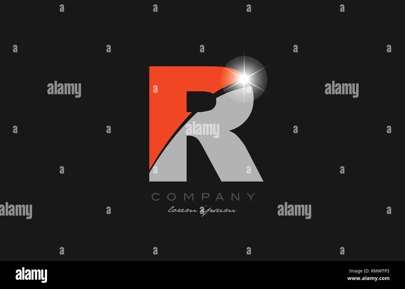 letter r in grey orange color alphabet logo icon design suitable for a ...