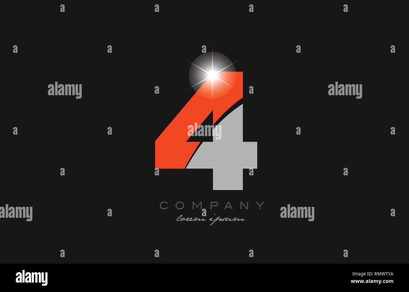 Number in grey orange Stock Vector Images - Alamy