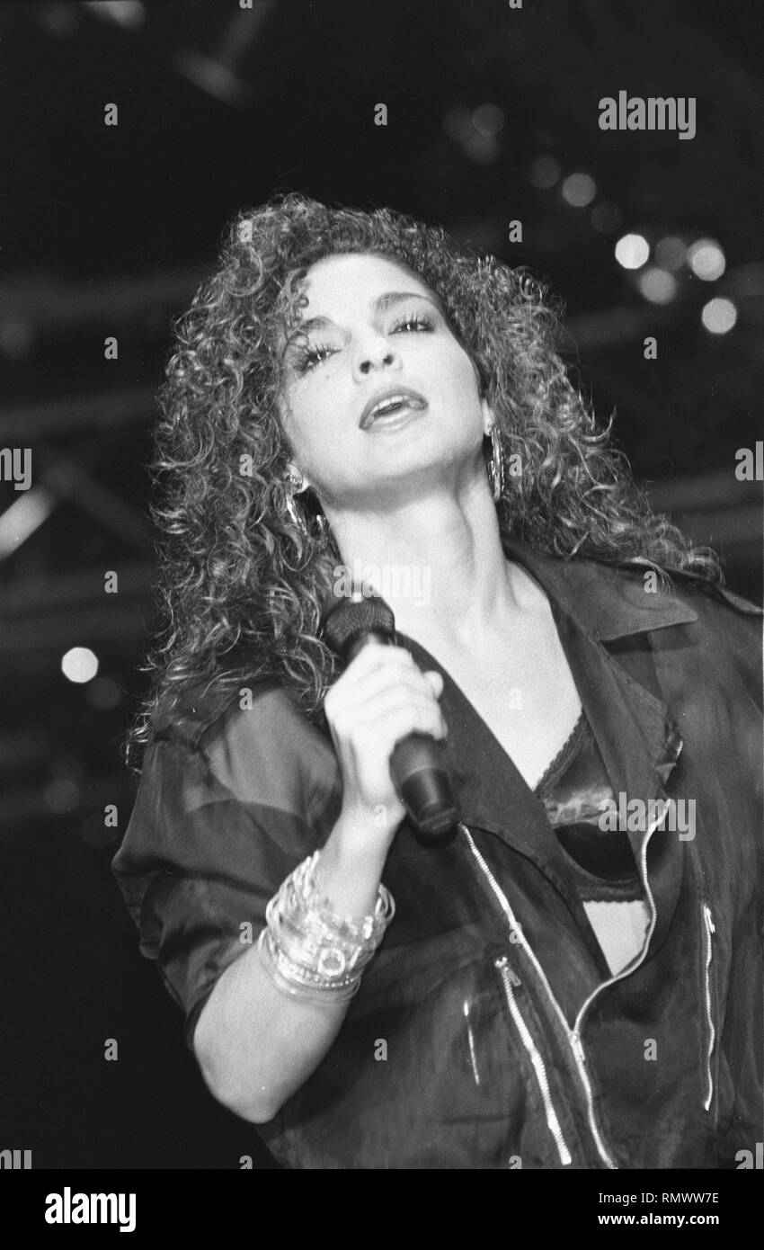 Singer and songwriter Gloria Estefan is shown performing on stage ...