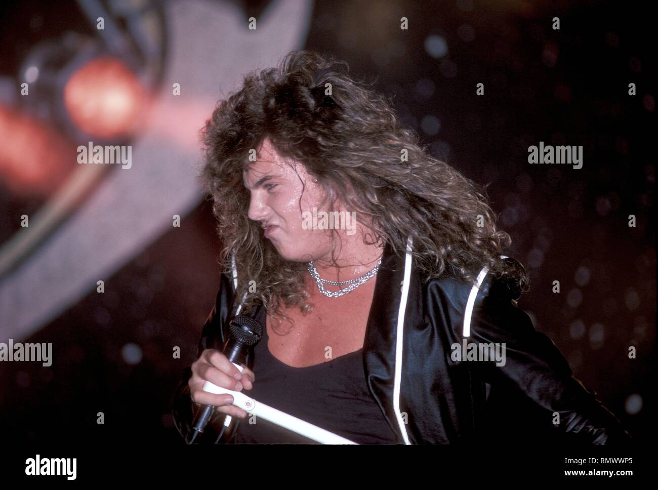 Singer Joey Tempest of the Swedish rock band Europe is shown performing ...