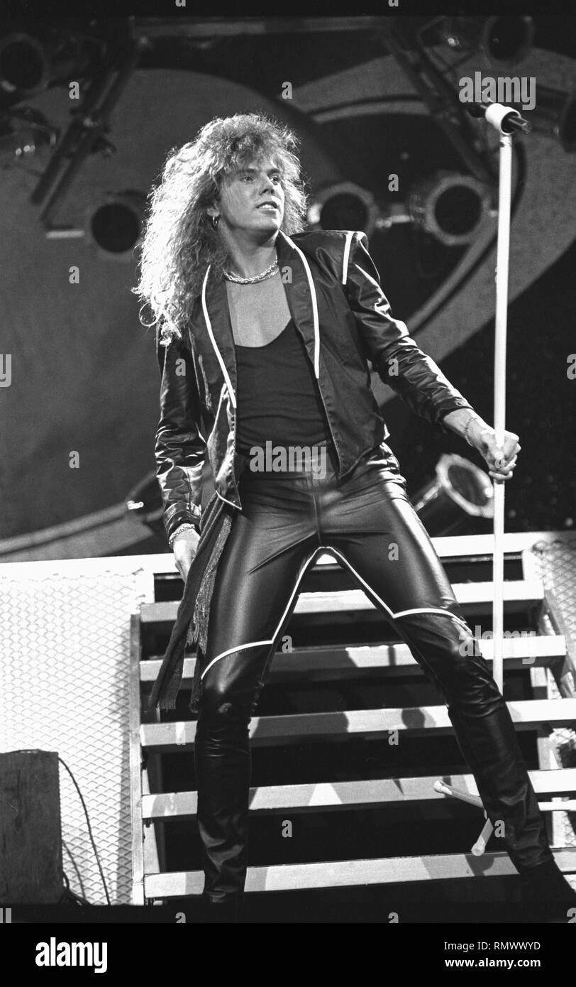 Singer Joey Tempest of the Swedish rock band Europe is shown performing ...