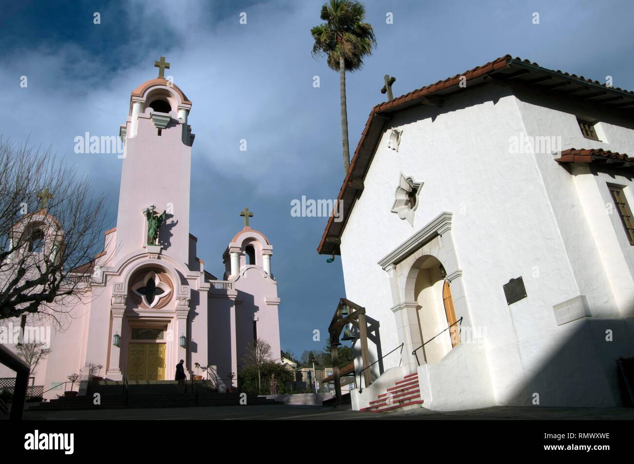 St Raphael Churce and Mission San Rafael Arcangel stand close to each ...