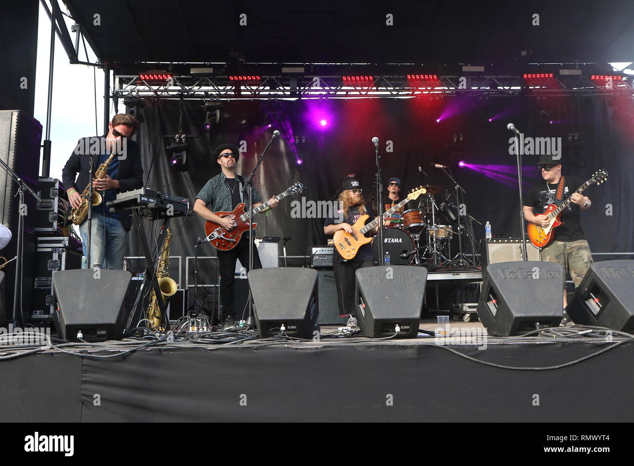 Lettuce is shown performing on stage during a "live" concert appearance ...