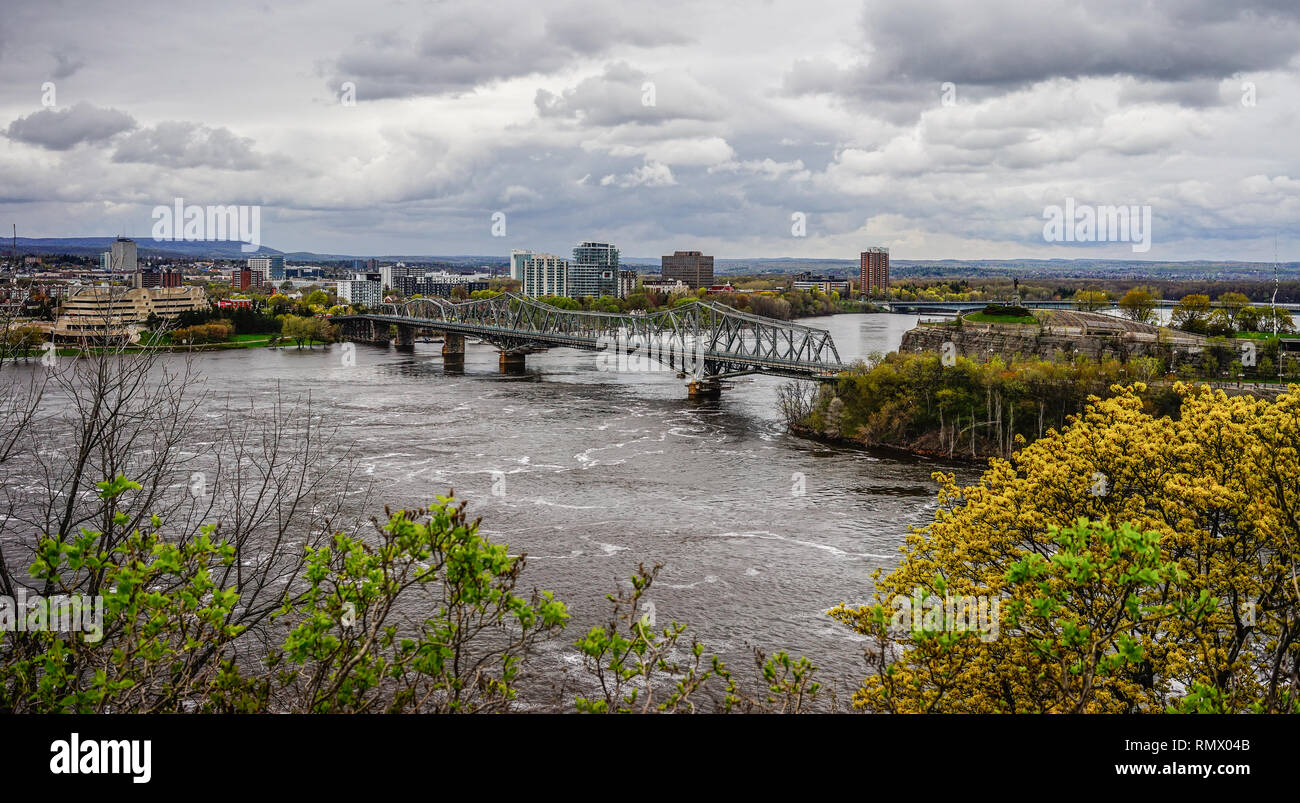 Aerial view of Ottawa, Canada. Founded in 1826, Ottawa has evolved into ...