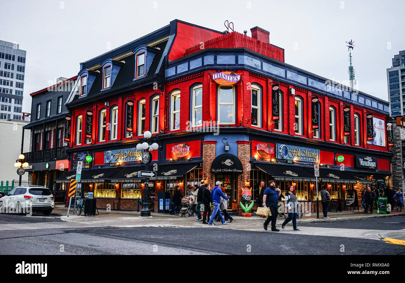 Ottawa, Canada - May 15, 2017. Old buildings at downtown in Ottawa ...