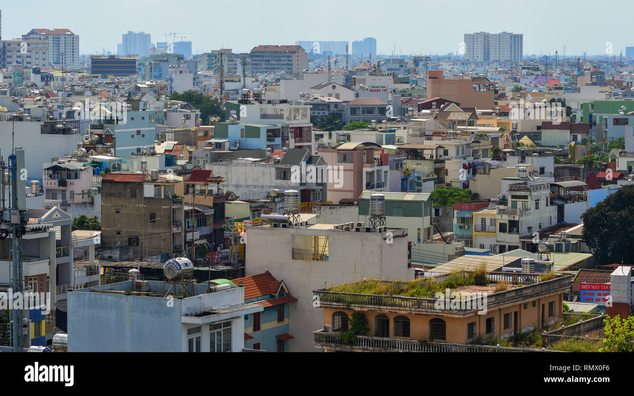 Saigon, Vietnam - Nov 20, 2018. Aerial view of Saigon (called Ho Chi ...