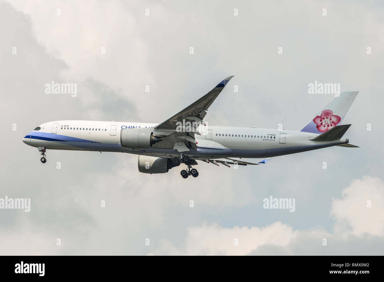 Bangkok, Thailand - Apr 21, 2018. An Airbus A350-900 airplane of China ...