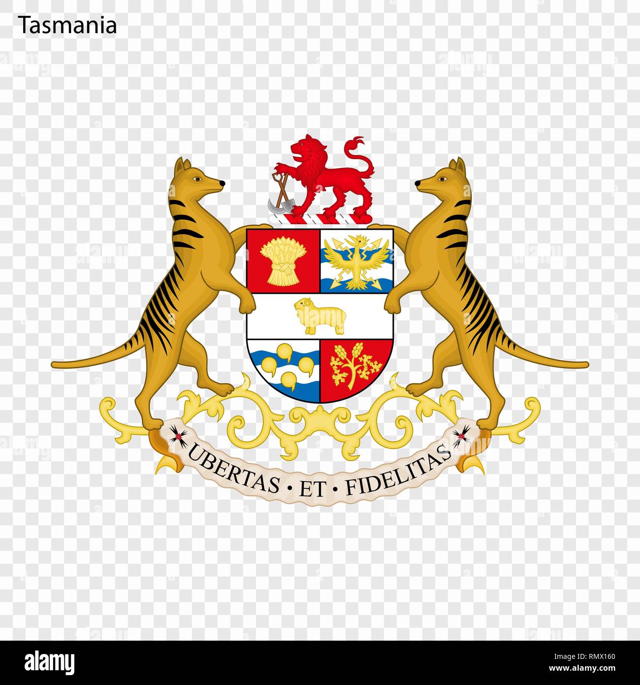 Emblem of Tasmania, state of Australia. Vector illustration Stock ...
