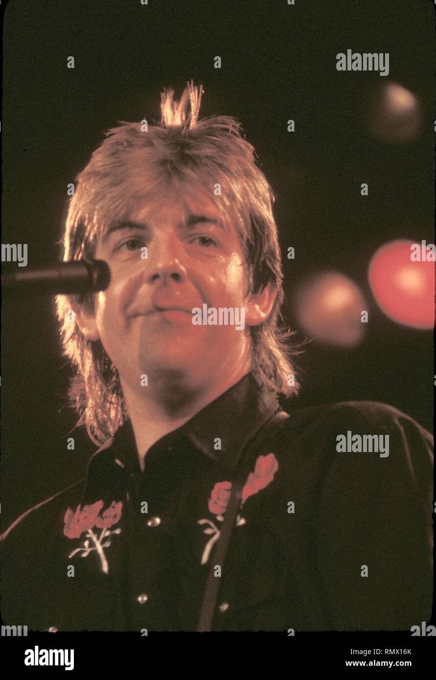 Singer,songwriter, musician and producer Nick Lowe is shown performing ...