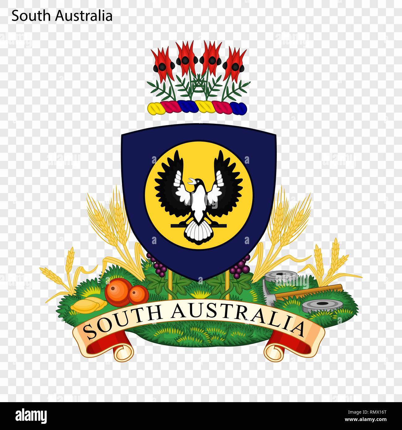 Emblem of South Australia, state of Australia. Vector illustration ...