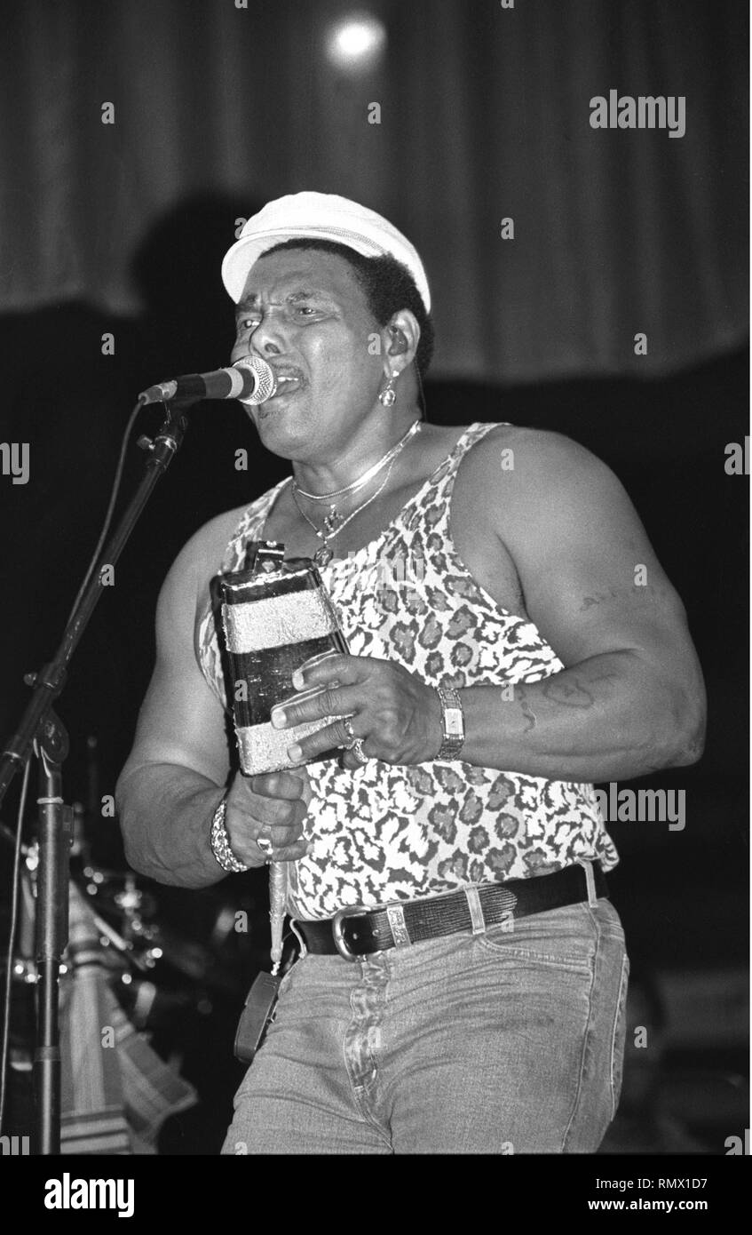 Singer Aaron Neviile of the Neville Brothers is shown performing on ...