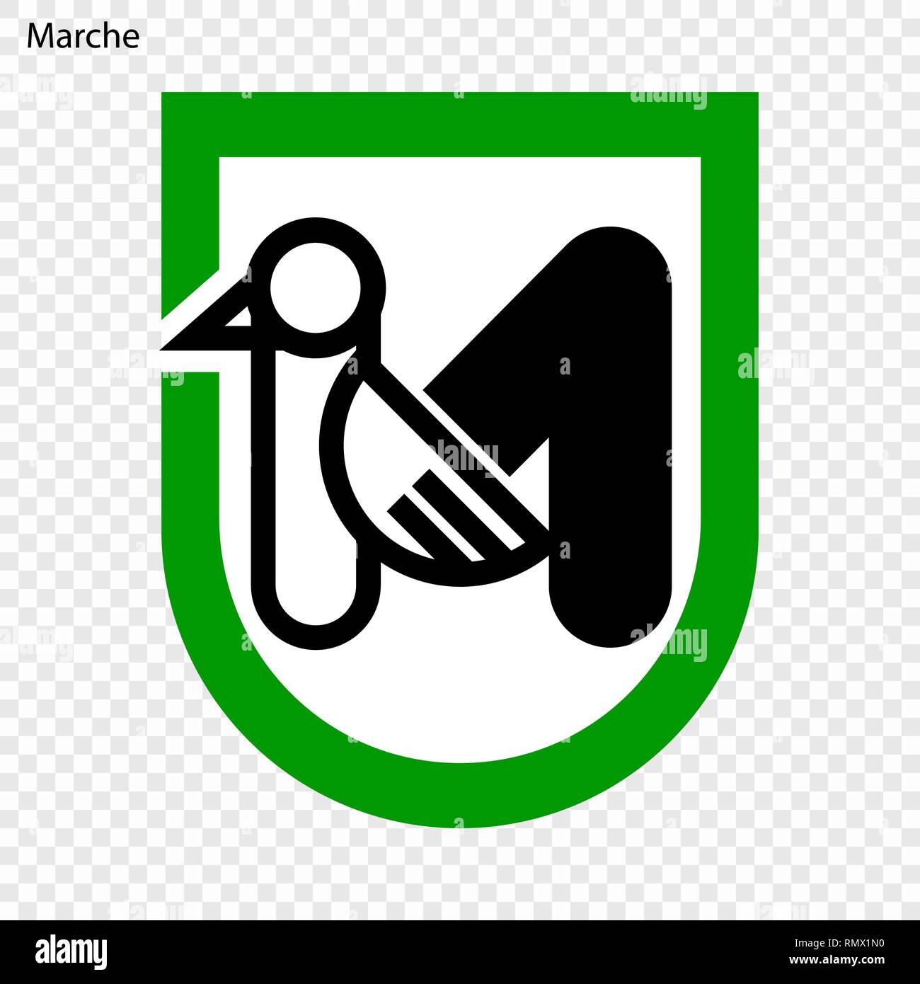 Emblem of Marche, province of Italy. Vector illustration Stock Vector ...