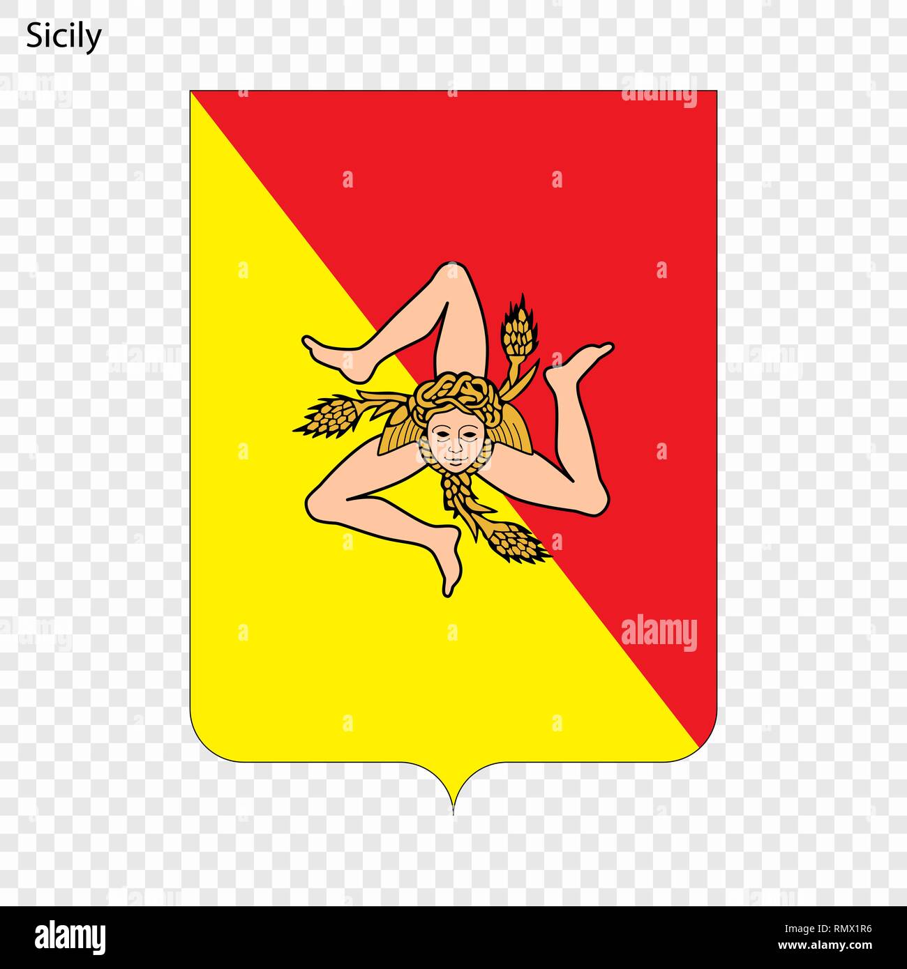 Emblem of Sicily, province of Italy. Vector illustration Stock Vector ...