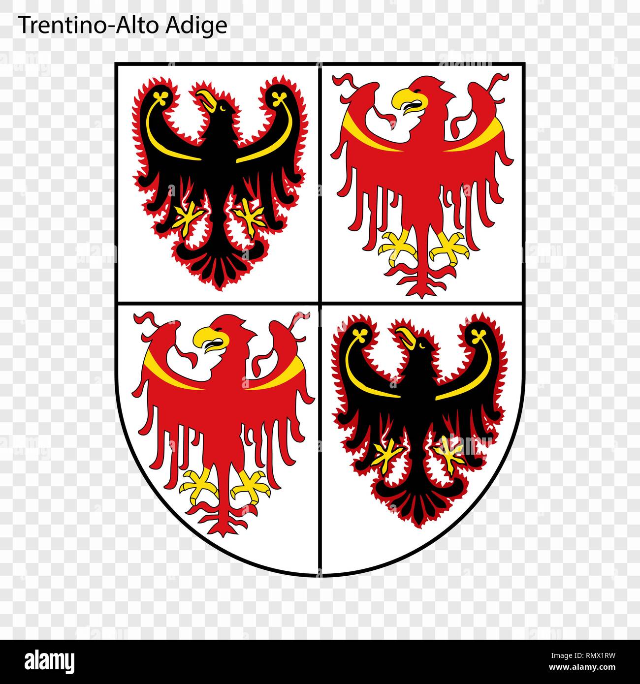 Emblem of Trentino-South Tyrol, province of Italy. Vector illustration ...