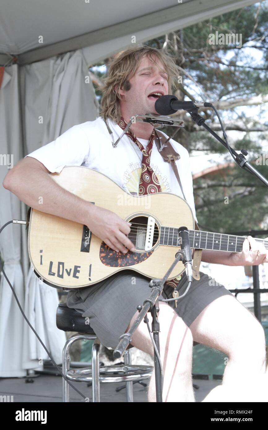 Singer songwriter and guitarist Nathan Moore is shown performing on ...