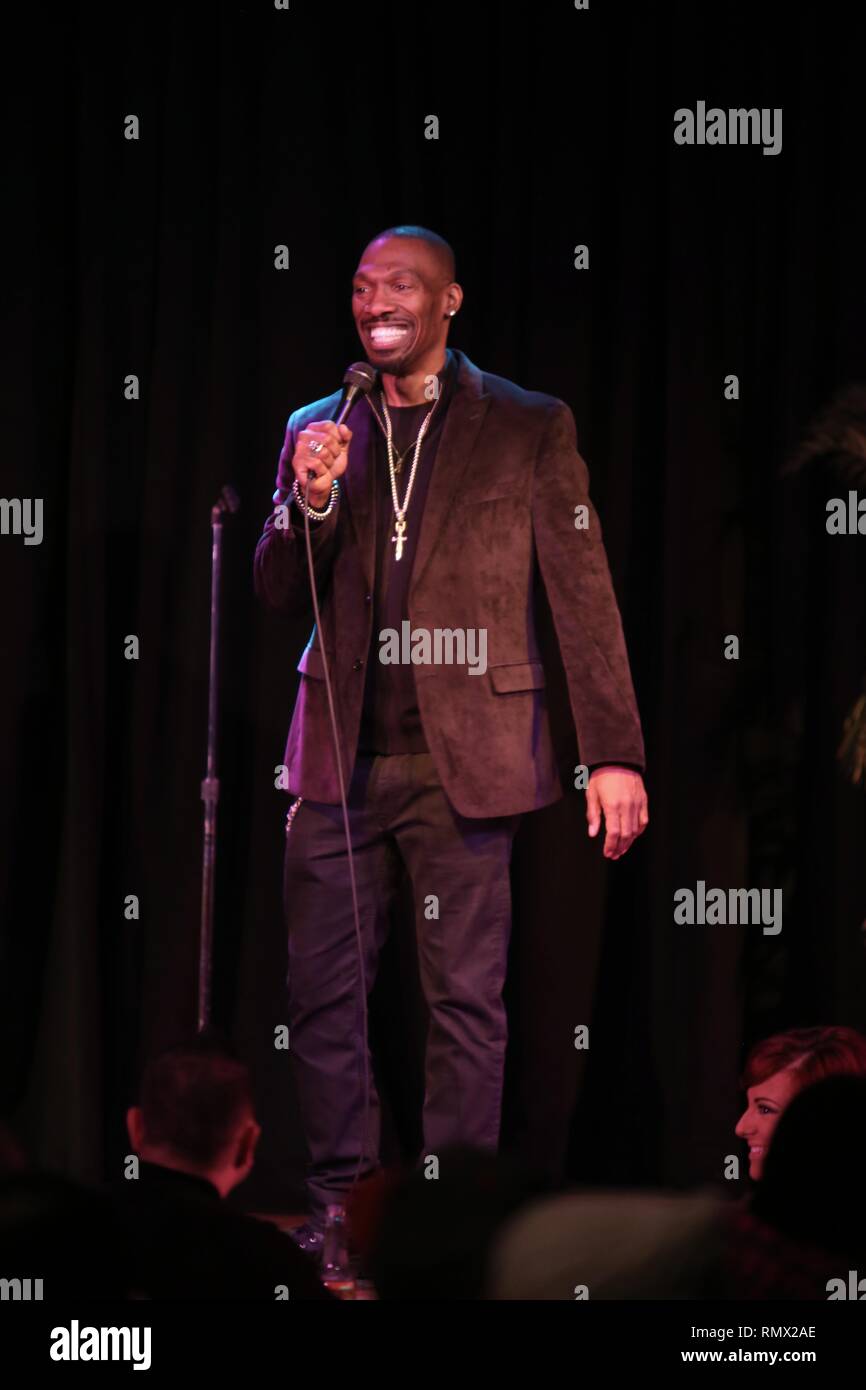 Comedian Charlie Murphy is shown performing on stage during a "live ...