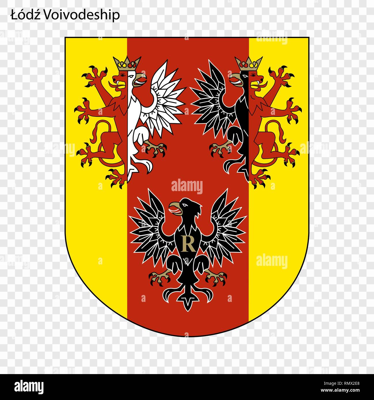 Emblem of Lodz Voivodeship, state of Poland. Vector illustration Stock ...
