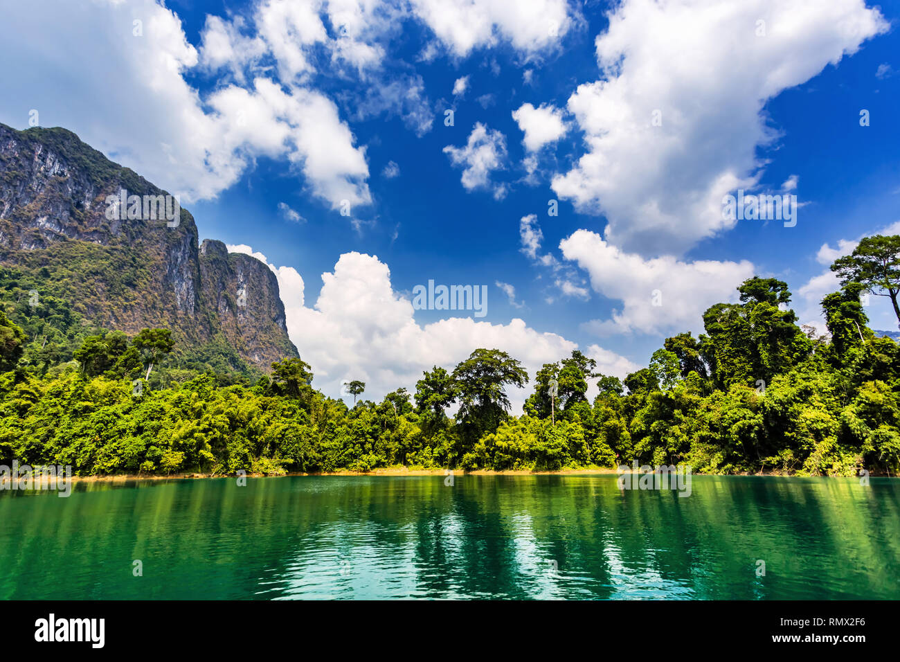 Khao Sok National Park, Cheow Lan Lake, Surat Thani, Thailand at sunny ...