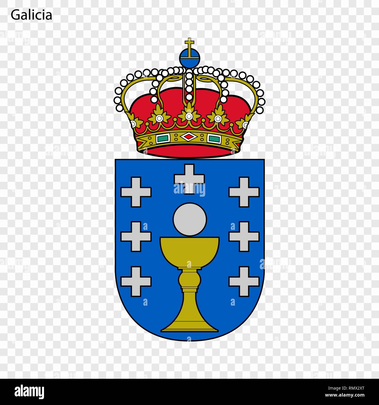 Emblem of Galicia, province of Spain. Vector illustration Stock Vector ...