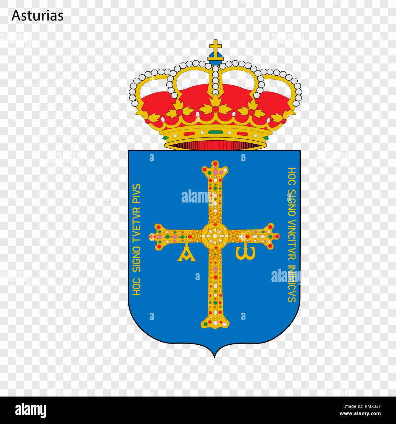 Emblem of Asturias, province of Spain. Vector illustration Stock Vector ...