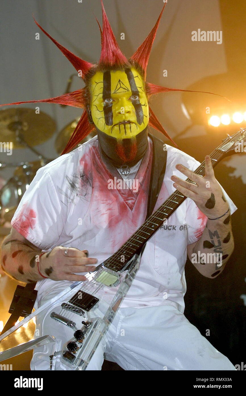 Guitarist Greg Tribbett of the rock band Mudvayne is shown performing ...