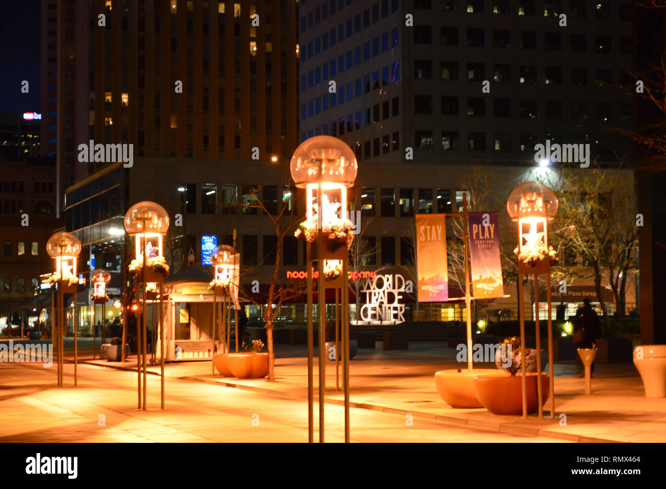 Denver colorado skyline night tall hi-res stock photography and images ...