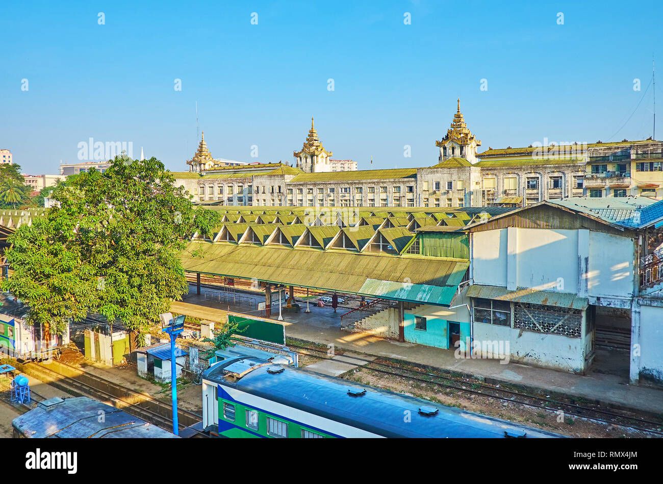 Yangon central station platform hi-res stock photography and images - Alamy