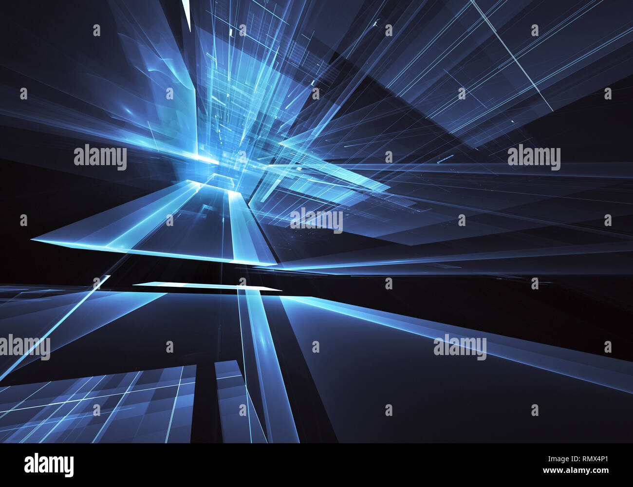 Computer generated abstract tehnology 3D image. Three-dimensional 3D ...