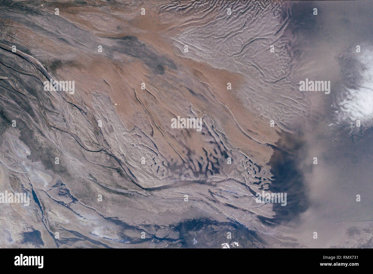 Aerial view of degraded landscape. Destroyed land. View from above ...